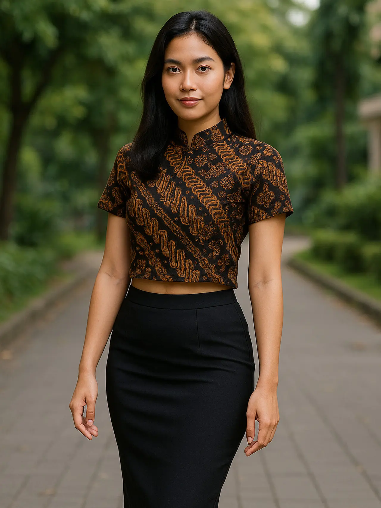 7 Model Crop Top Batik Lengan Pendek, Gaya Tradisional yang Makin ...