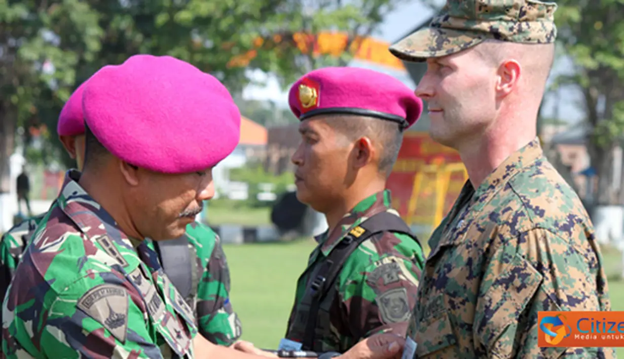 Korps Marinir TNI AL Latihan Bersama Marinir Amerika - Foto Liputan6.com