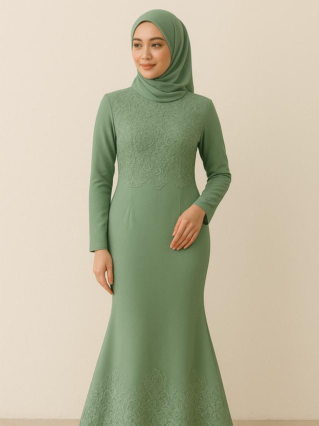 8 Rekomendasi Gamis Islami Warna Sage untuk Acara Keluarga hingga Resmi ...