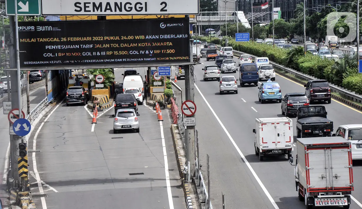 FOTO: Tarif Tol Dalam Kota Naik Rp 500 Mulai 26 Februari 2022 - Foto ...