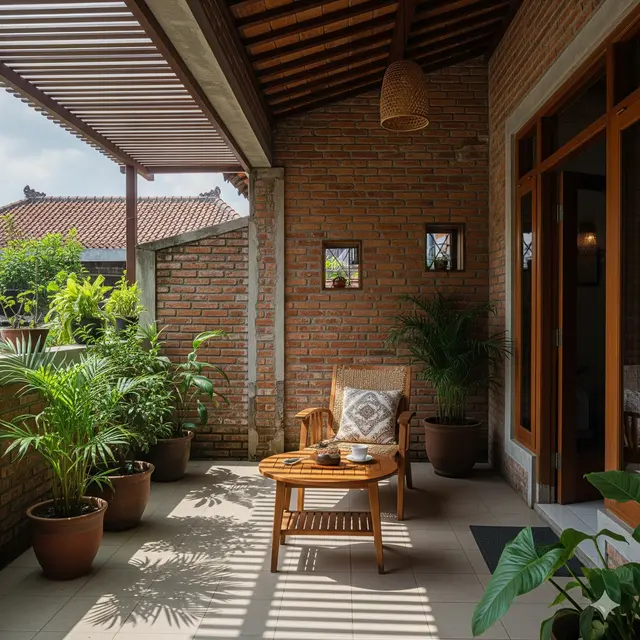 9 Model Teras Rumah Bata Merah yang Bikin Klasik Terbaru 2025, Simple ...