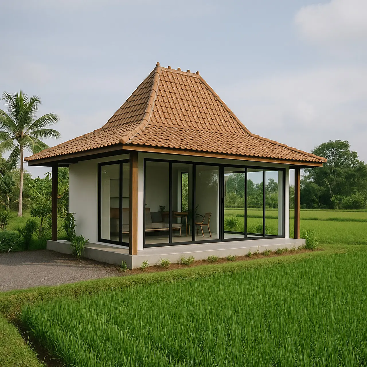 6 Inspirasi Model Rumah Joglo Minimalis Tepi Sawah, Klasik dan Estetik - Lifestyle Fimela.com