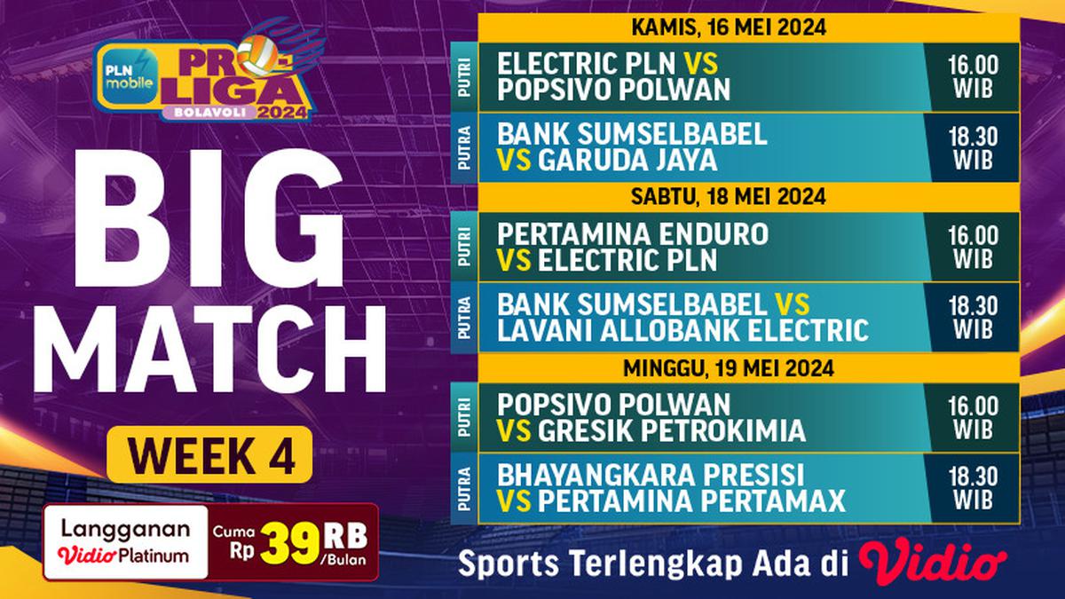 Link Live Streaming PLN Mobile Proliga 2024 di Vidio Big Match Pekan ...