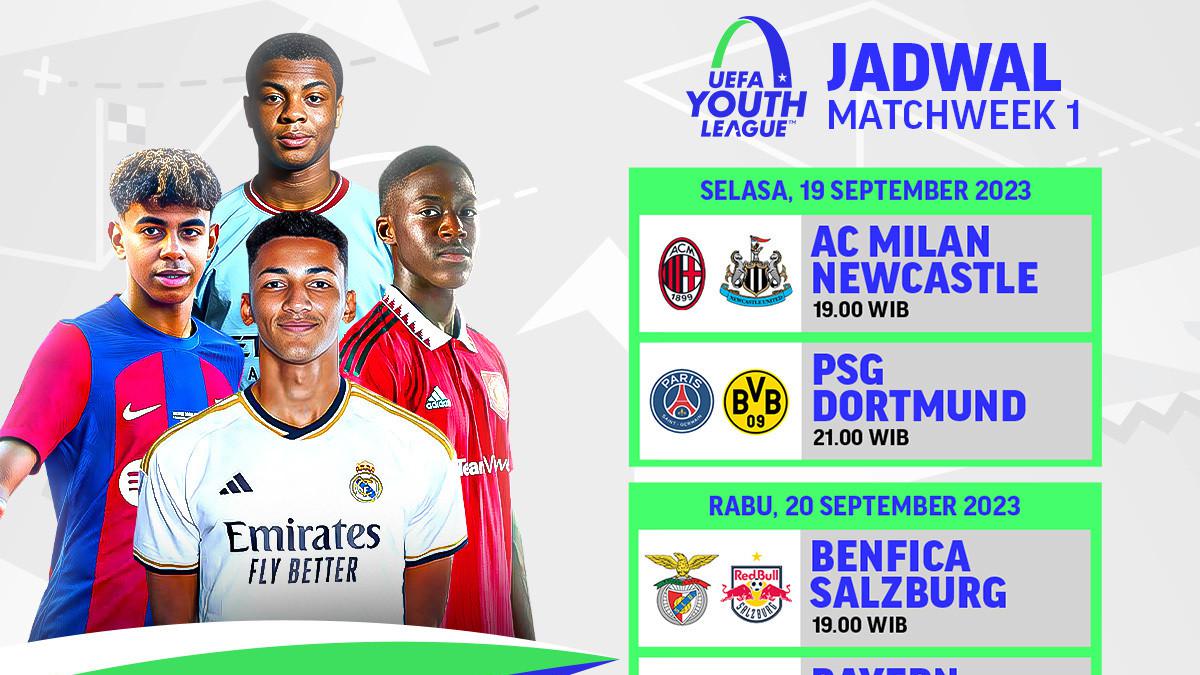 Jadwal dan Link Live Streaming UEFA Youth League di Vidio, 20 September 2023 - Bola Liputan6.com