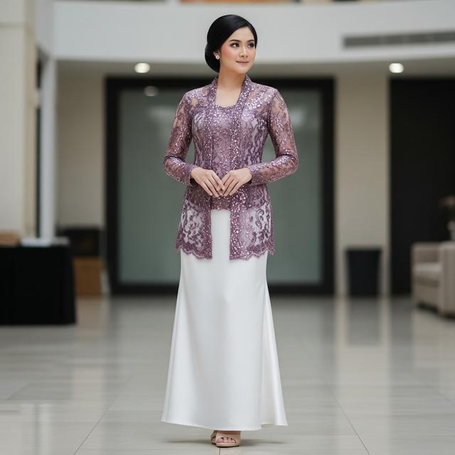 9 Model Kebaya Brokat Kombinasi Satin Modern, Tampil Elegan Setiap Acara
