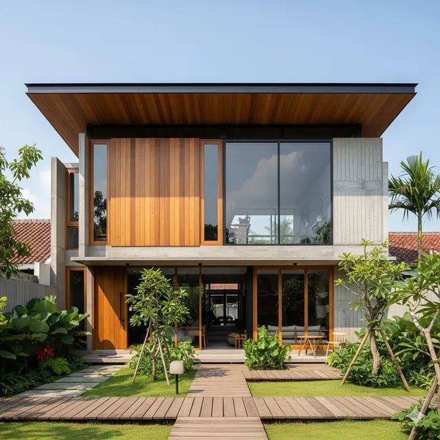 7 Desain Rumah Gaya Rustic dengan Material Kayu Alami, Hunian Hangat ...