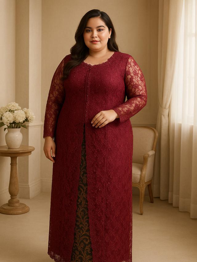 9 Model Kebaya Panjang Brokat untuk Orang Gemuk yang Anggun dan Stylish