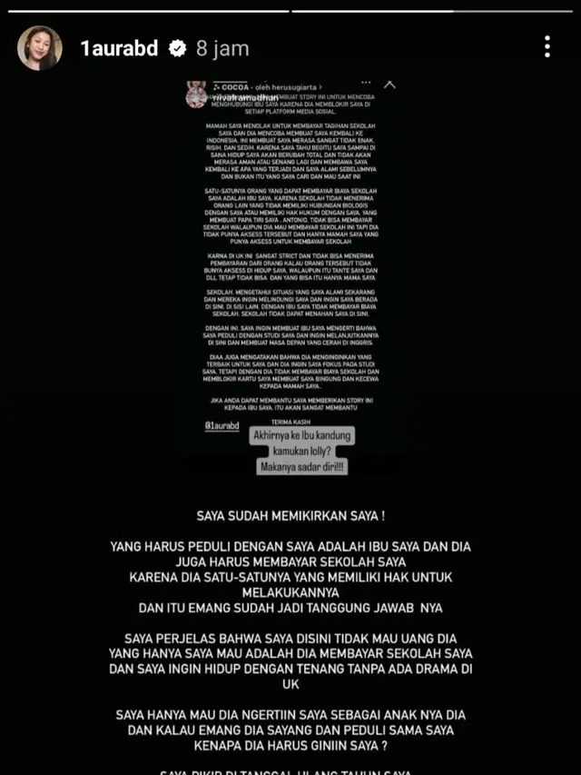 Lolly Tuntut Nikita Mirzani Harus Peduli dan Bayar Tagihan Sekolahnya di Inggris - ShowBiz ...