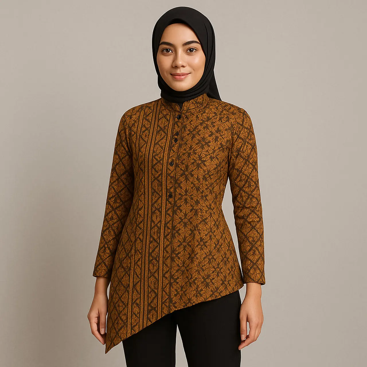 7 Model Baju Batik Kerah Shanghai untuk Kerja Kantoran, Tetap Rapi dan ...