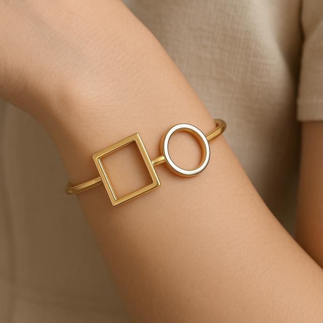 8 Model Gelang Emas Bangle Geometris Modular (Dual-Tone) 5 Gram 18 Karat