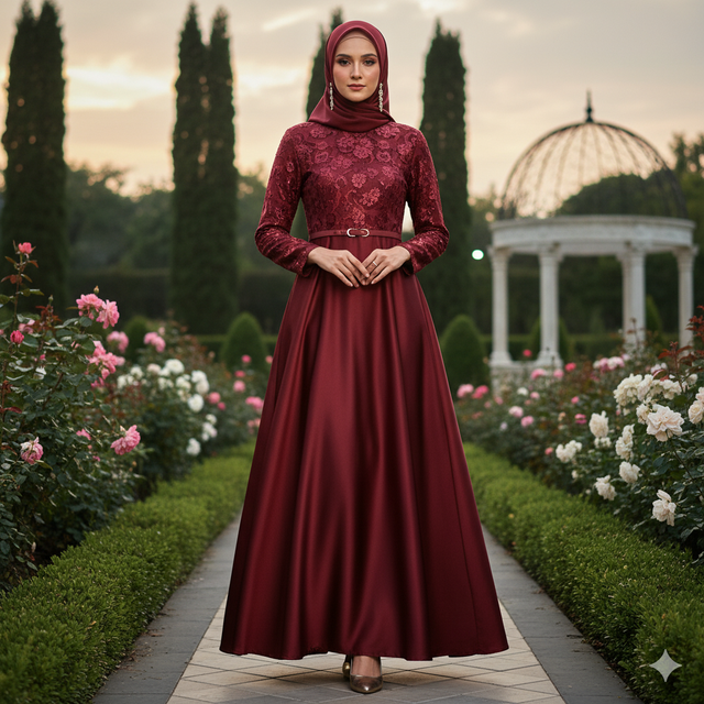 8 Model Gamis Abaya Brokat yang Elegan, Modern dan Cocok untuk Acara ...