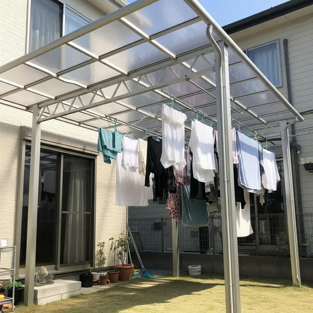 7 Model Jemuran Belakang Rumah dari Baja Ringan dan Atap Spandek yang ...