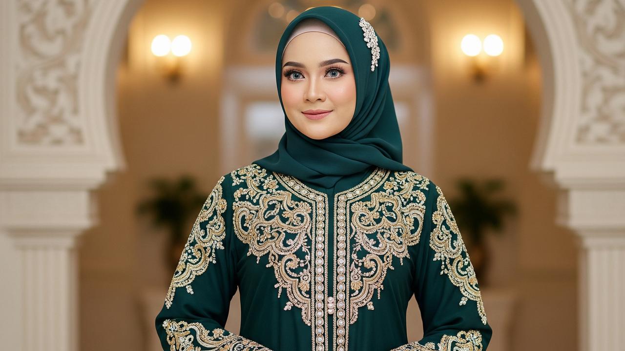 7 Model Gamis Abaya Dubai dengan Detail Premium untuk Lebaran dan Acara ...