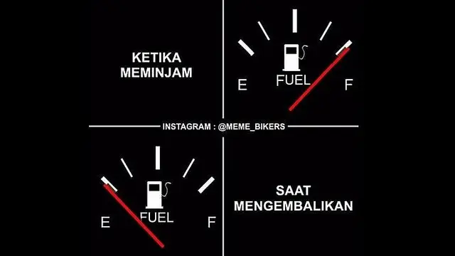 Meme Otomotif: Posisi Indikator Bensin Saat Motor Dipinjam Teman ...