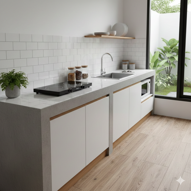 7 Model Meja Dapur Cor Minimalis yang Kuat dan Awet