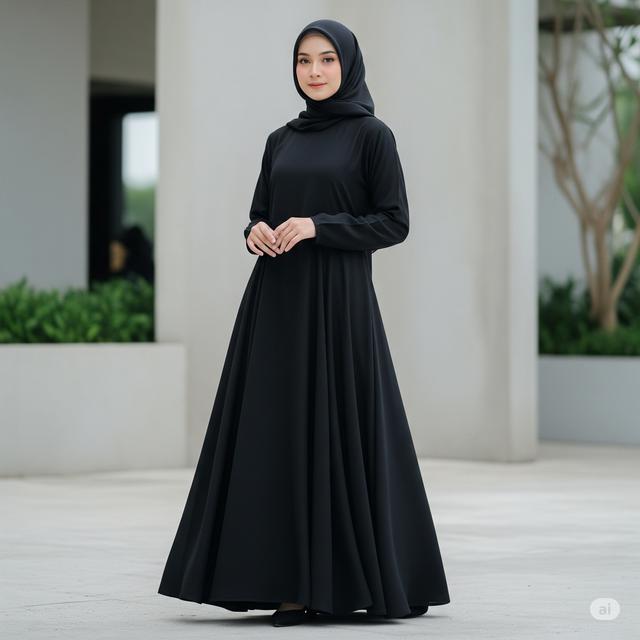 7 Model Gamis Abaya Hitam Terpopuler yang Elegan dan Stylish untuk ...