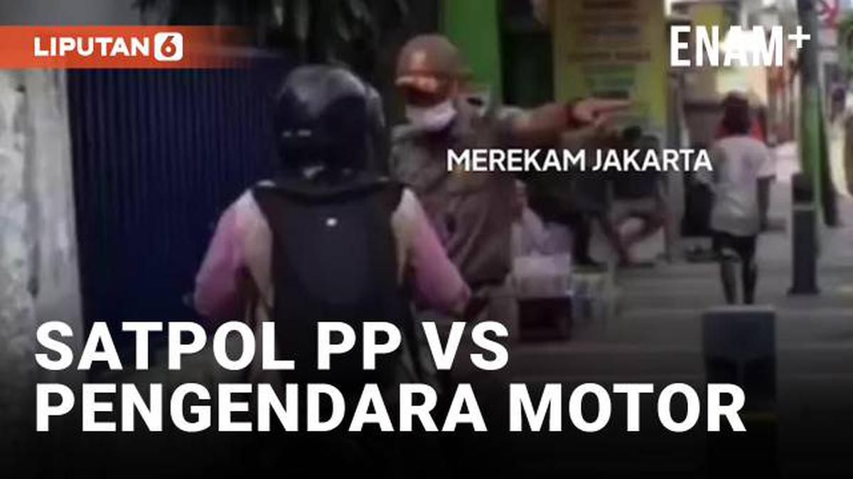 VIDEO: Dilarang Lewat Trotoar, Pengendara Motor Bentak Satpol PP