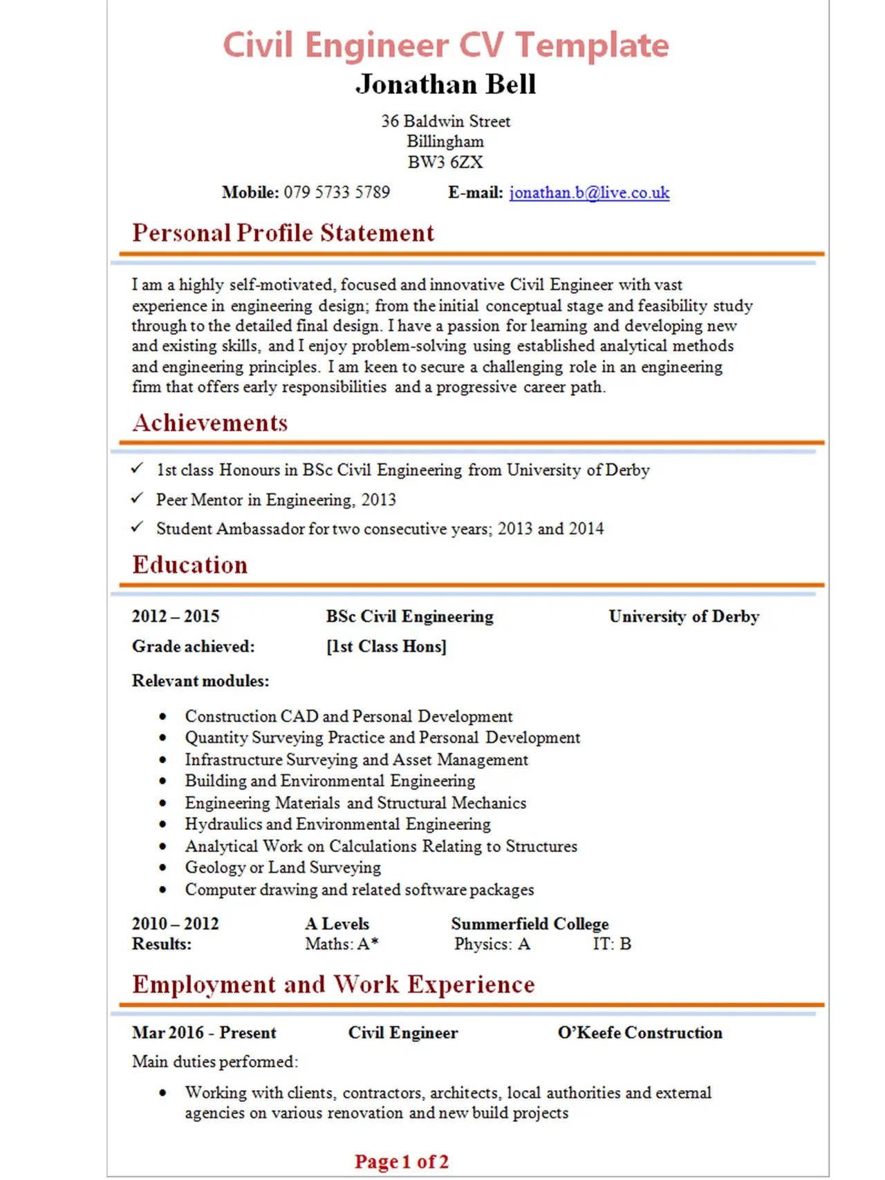 Contoh CV Lamaran Kerja dan Komponen-Komponen yang Perlu Dicantumkan ...