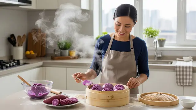 Resep Roti Kukus Ubi Ungu Mudah Ala Rumahan, Menu Sarapan Empuk Penuh Gizi