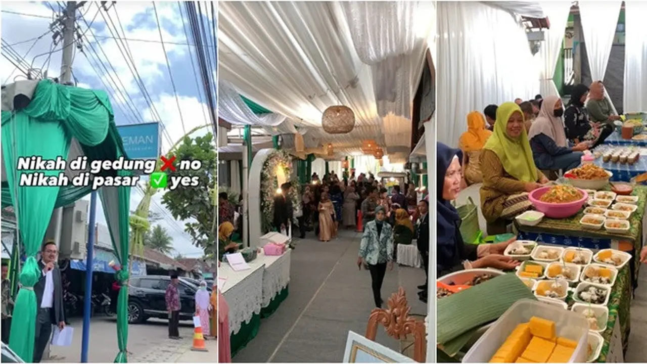 8 Potret Unik Pernikahan Digelar di Pasar Ini Viral, Hidangan Resepsi Bikin Ngiler - Hot ...