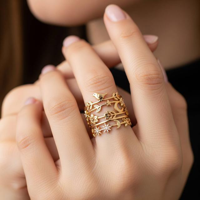 15 Model Cincin Emas Layer Cocok untuk Stacking Ring, Tampil Trendi di 2025