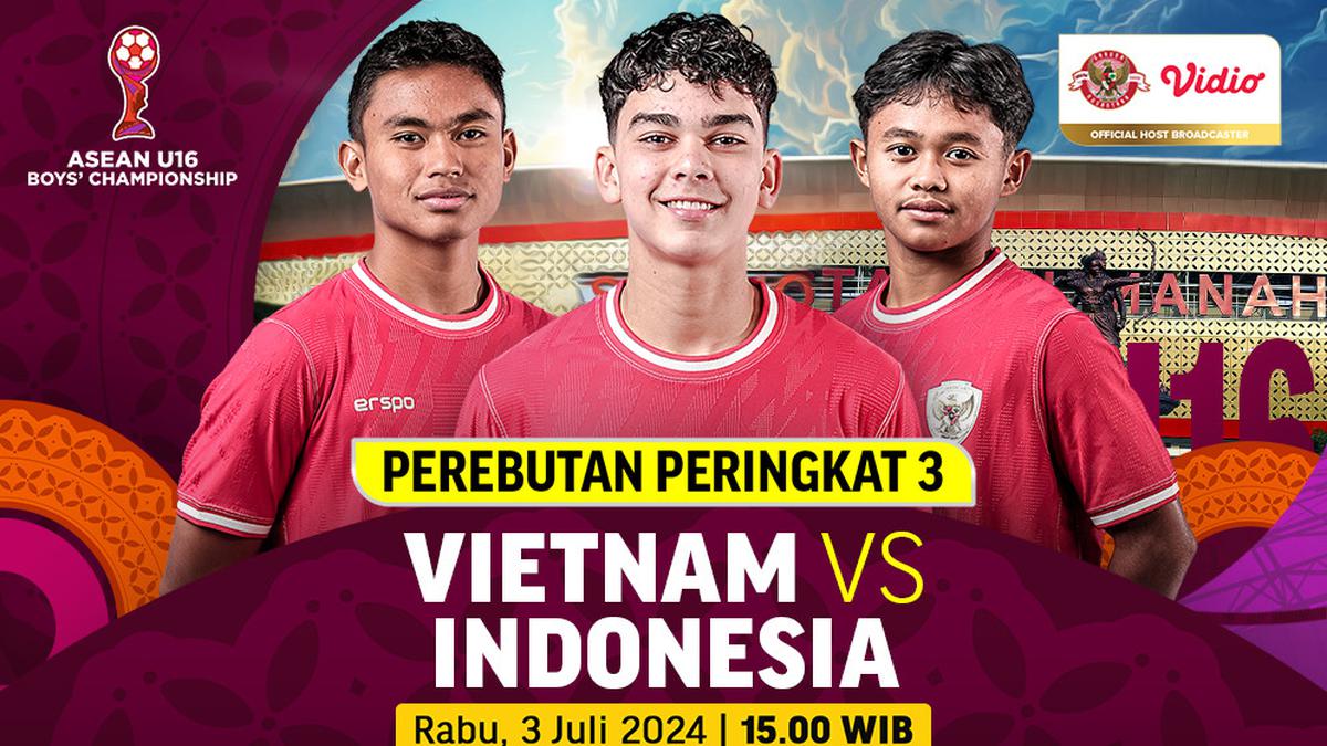 Link Siaran Langsung Indonesia U-16 Vs Vietnam U-16 di Vidio, 3 Juli 2024 - Indonesia Bola.com
