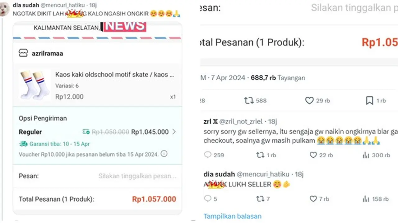6 Ongkos Kirim Beli Kaus Kaki hingga Jutaan Bikin Kaget, Respons ...