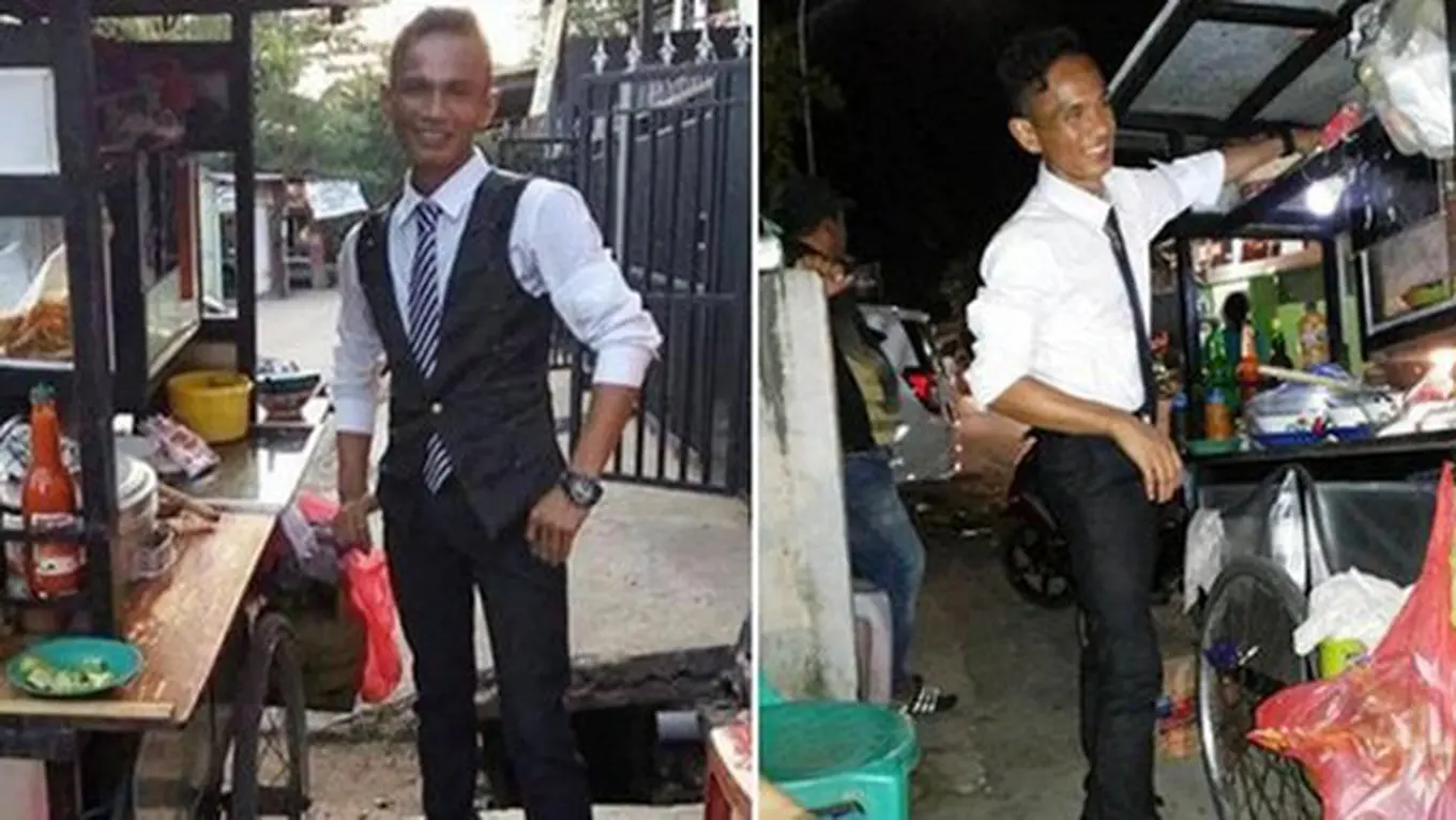 Pakai Jas Rapi Bagai Karyawan Kantor Saat Jualan, Tukang Bakso Ini ...