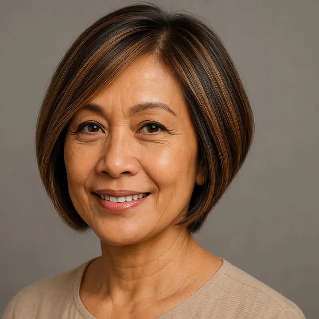 14 Model Rambut Bob Nungging Pendek untuk Ibu-ibu 50 Tahun di 2025 ...