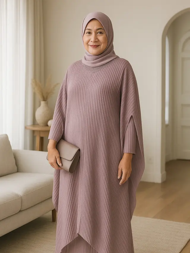 7 Model Gamis Kaftan untuk Kondangan Ibu-Ibu Usia 50 Tahun ke Atas ...