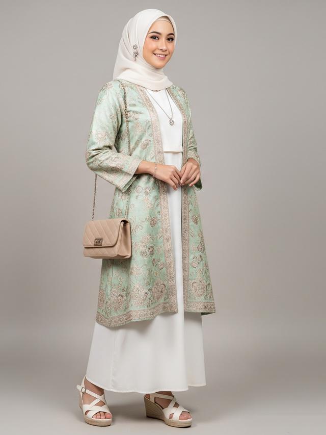 Model Gamis Brokat Kombinasi Cocok untuk Acara Apa? Ini 8 Padu Padan ...