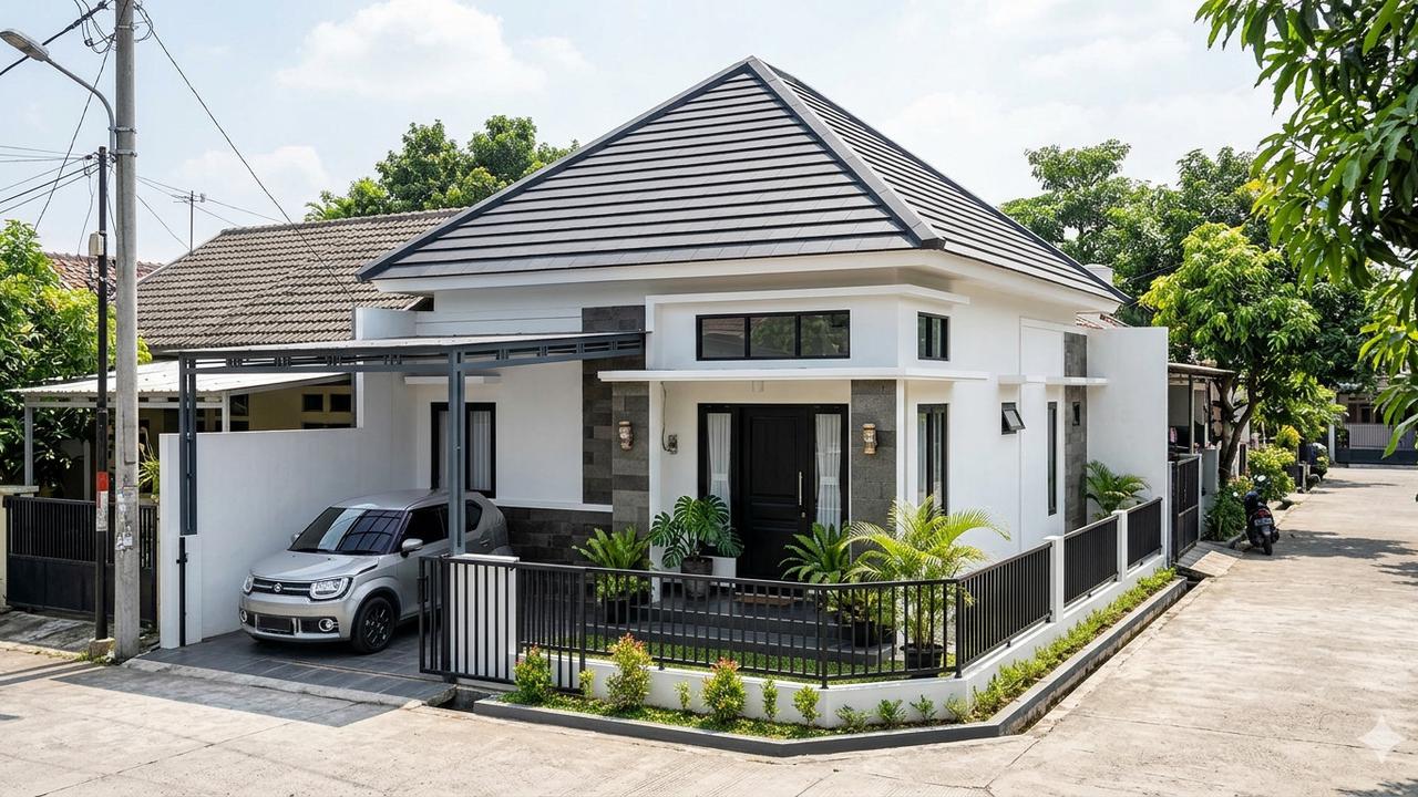 7 Inspirasi Rumah Minimalis Atap Limasan Modern Tampak Depan: Estetik ...
