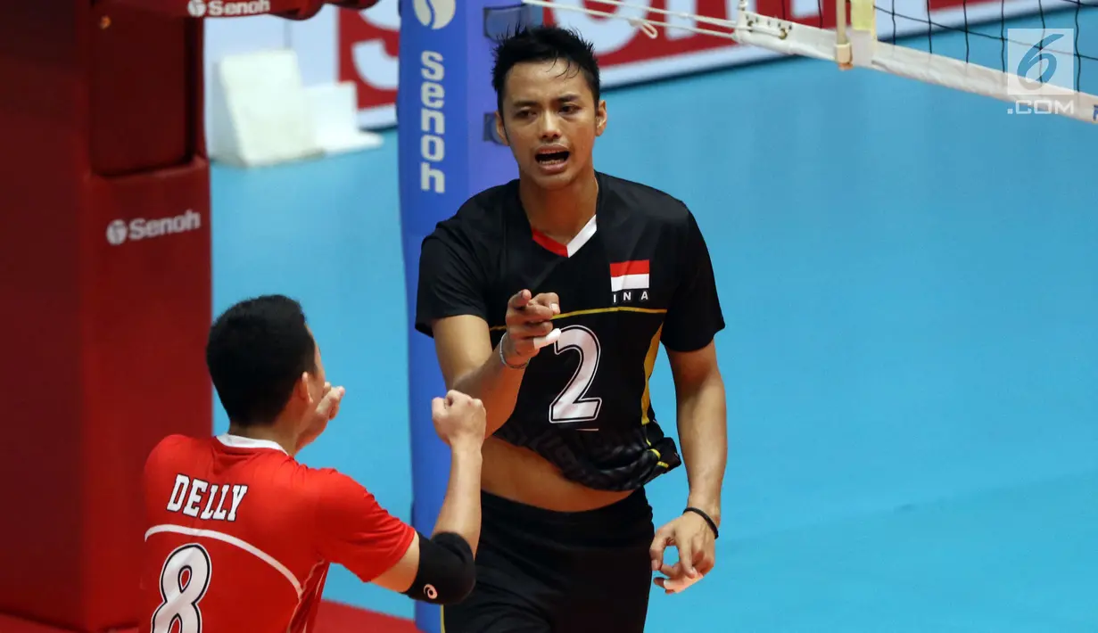 Timnas Voli Putra Indonesia Dibantai Jepang - Foto Liputan6.com