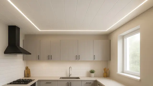 7 Model Plafon PVC Dapur dengan Lampu LED Tersembunyi, Bikin Ruangan ...