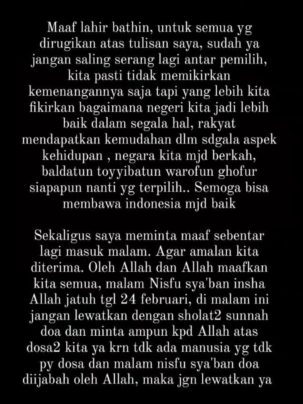 Umi Pipik Minta Maaf Usai Unggah Dugaan Pemilu 2024 Curang: Sudah Jangan Saling Serang Antar ...