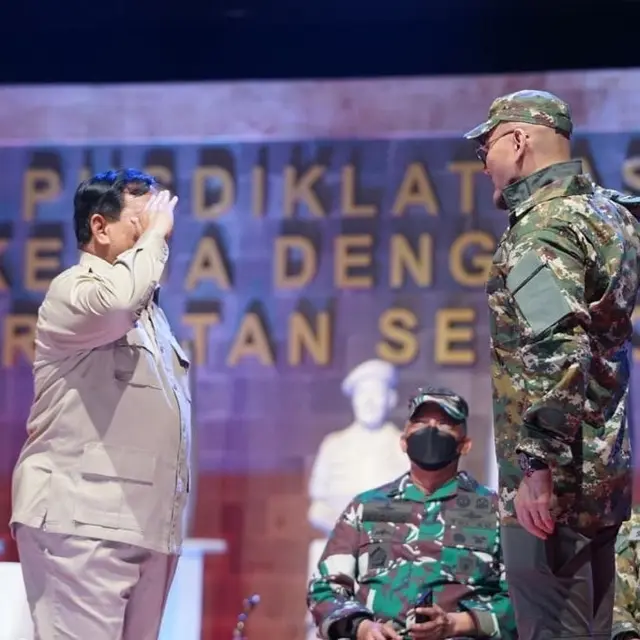 5 Momen Deddy Corbuzier Jadi Duta Komcad TNI, Dilantik Langsung oleh Prabowo - Hot Liputan6.com