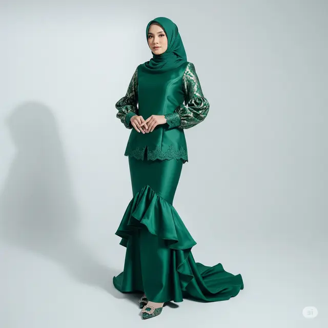9 Model Gamis Brokat Duyung Lengan Balon Terbaru yang Elegan dan Cocok ...