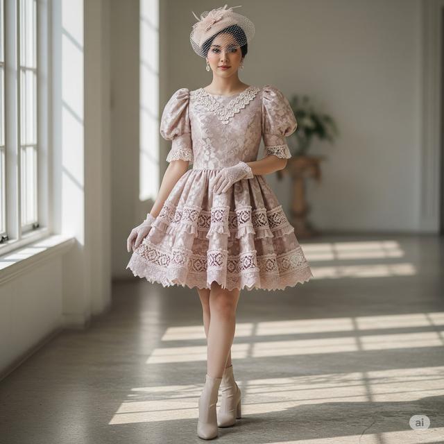 12 Dress Brokat Lengan Balon Pendek Paling Memukau 2025, Stunning dan ...