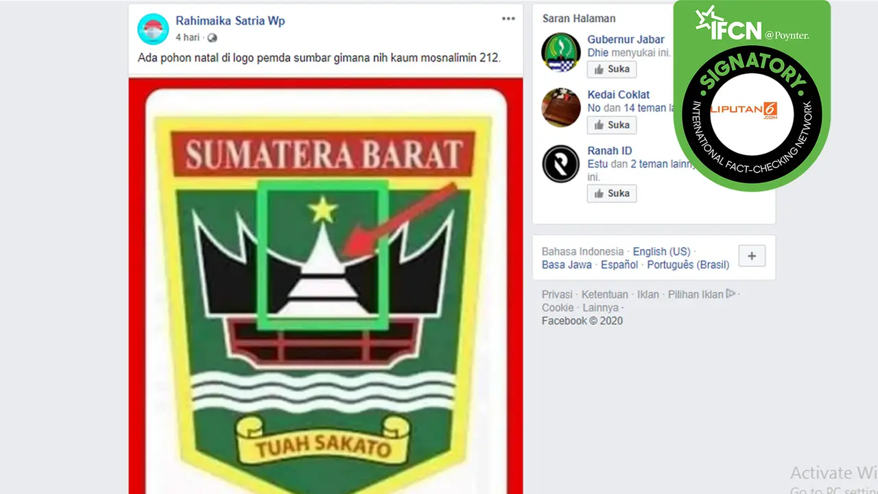Cek Fakta: Gambar Pohon Natal di Logo Provinsi Sumbar Ternyata Atap ...