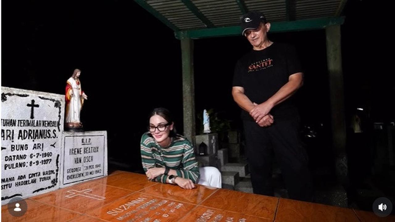 6 Potret Luna Maya Ziarah ke Makam Suzzanna Jelang Ramadan, Bawa Kabar ...