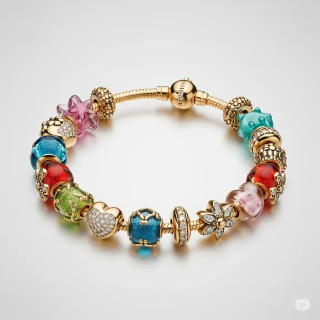6 Model Gelang Pandora Emas Terbaru 2025 dengan Berbagai Tema Charm ...