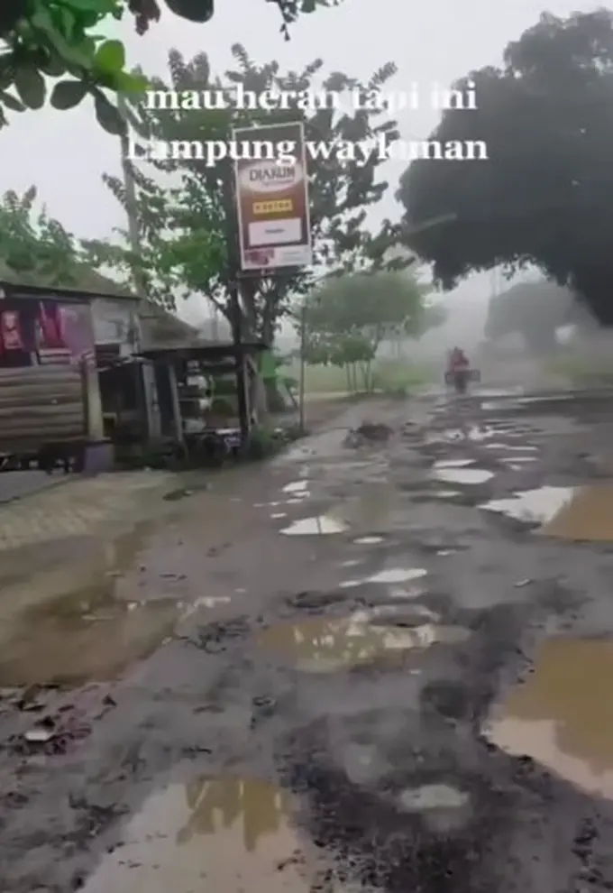 Potret Kondisi Jalan di Lampung yang Rusak Parah, Penuh Lubang Bak Wahana Offroad - Berita ...