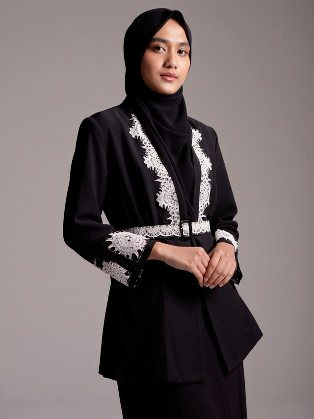 8 Model Abaya Blazer Brokat 2025, Elegan dan Modern untuk Segala Acara