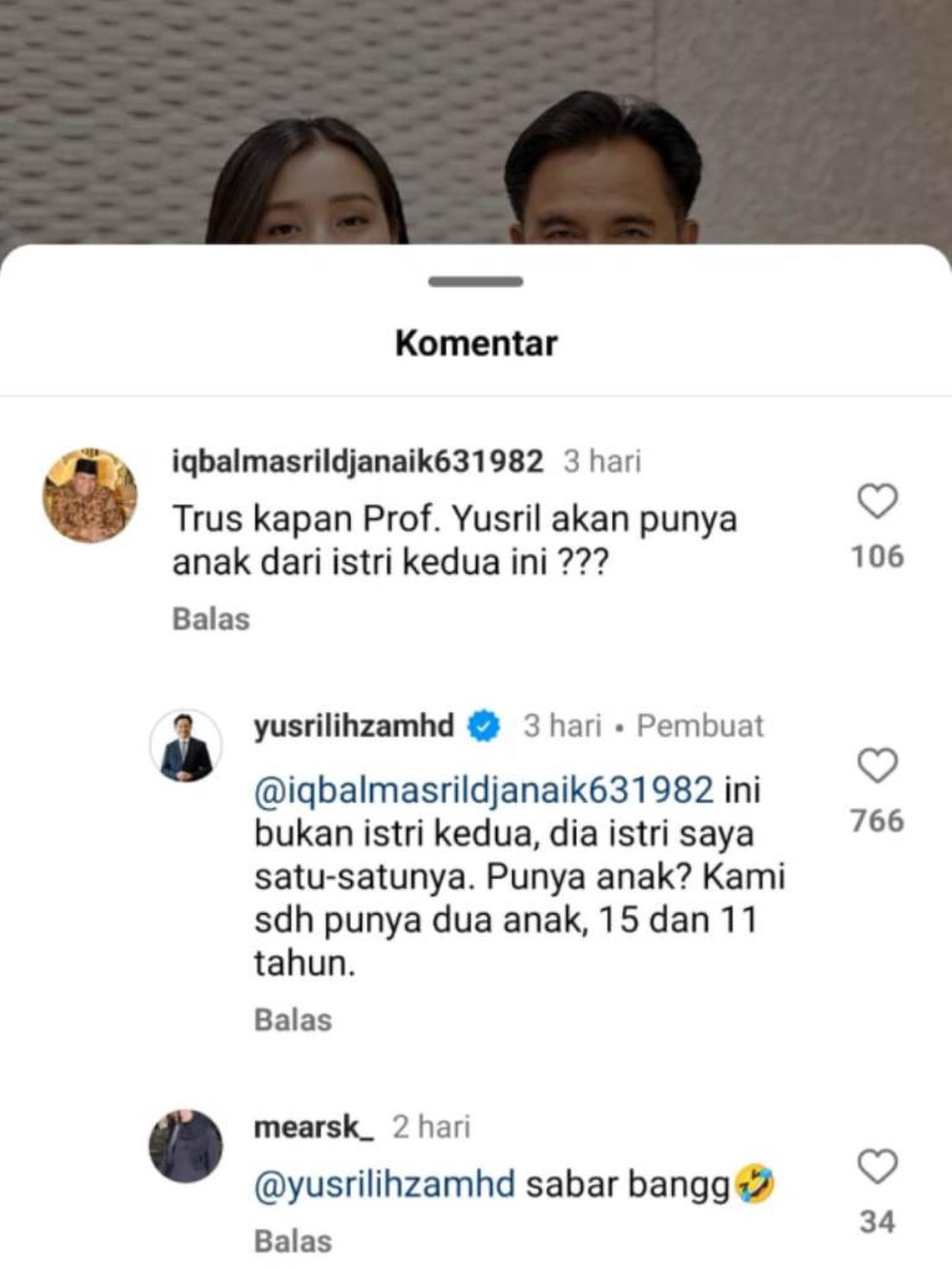 Jawaban Yusril Ihza Mahendra Saat Ditanya Soal Istri Kedua