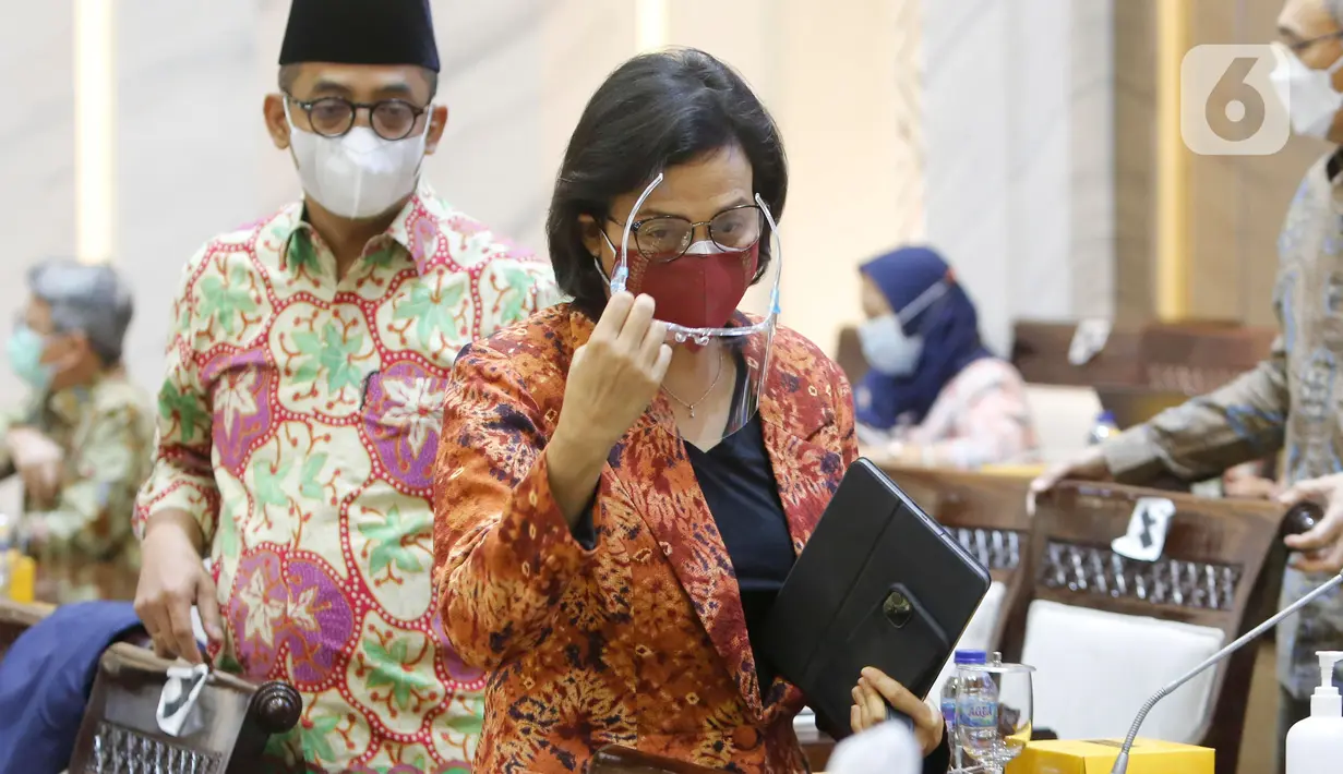 FOTO: Sri Mulyani Rapat dengan Komisi XI DPR Bahas Pagu Indikatif Kemenkeu - Foto Liputan6.com