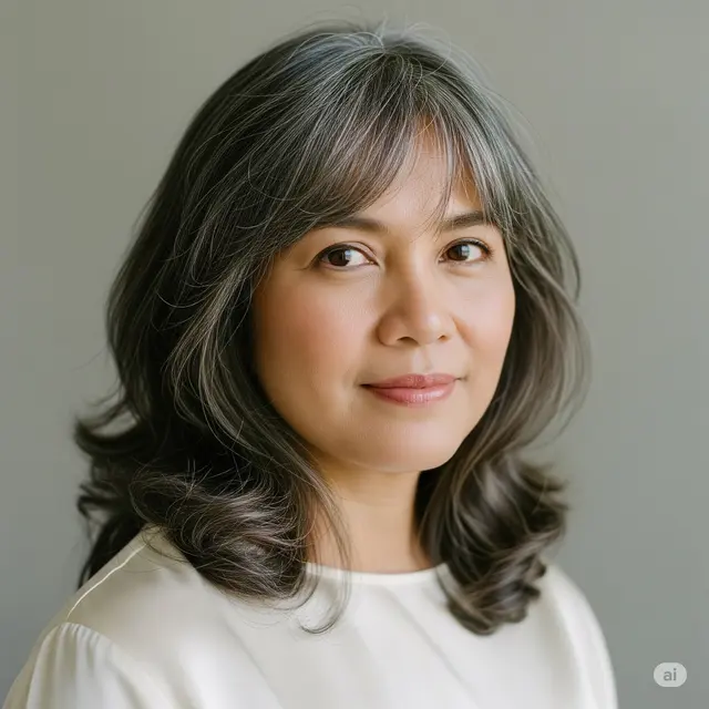 13 Model Rambut untuk Wanita Wajah Bulat Usia 50-an, Tampak 10 Tahun ...