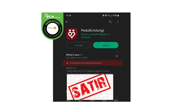 Cek Fakta: Satir Pembaruan Aplikasi PeduliLindungi untuk Deteksi Infeksi Jamur Cordyceps - Cek ...