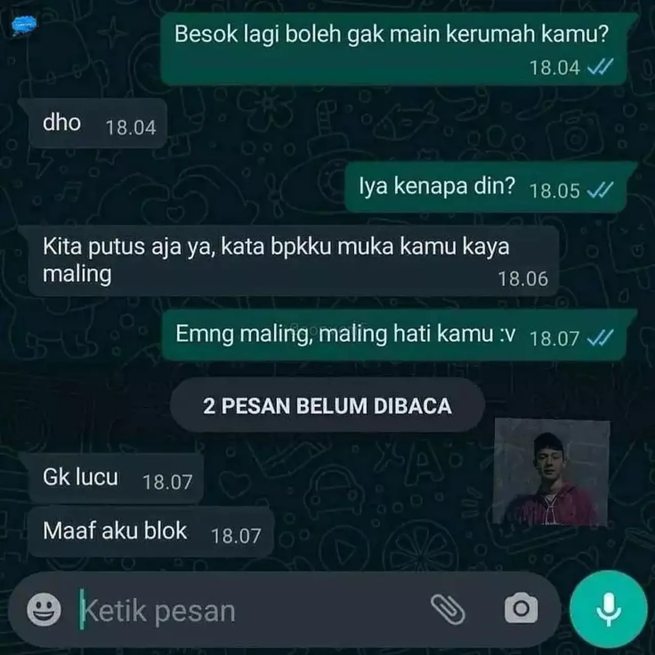 10 Chat Lucu Orang dengan Pacarnya Bikin Gagal Romantis - Hot Liputan6.com