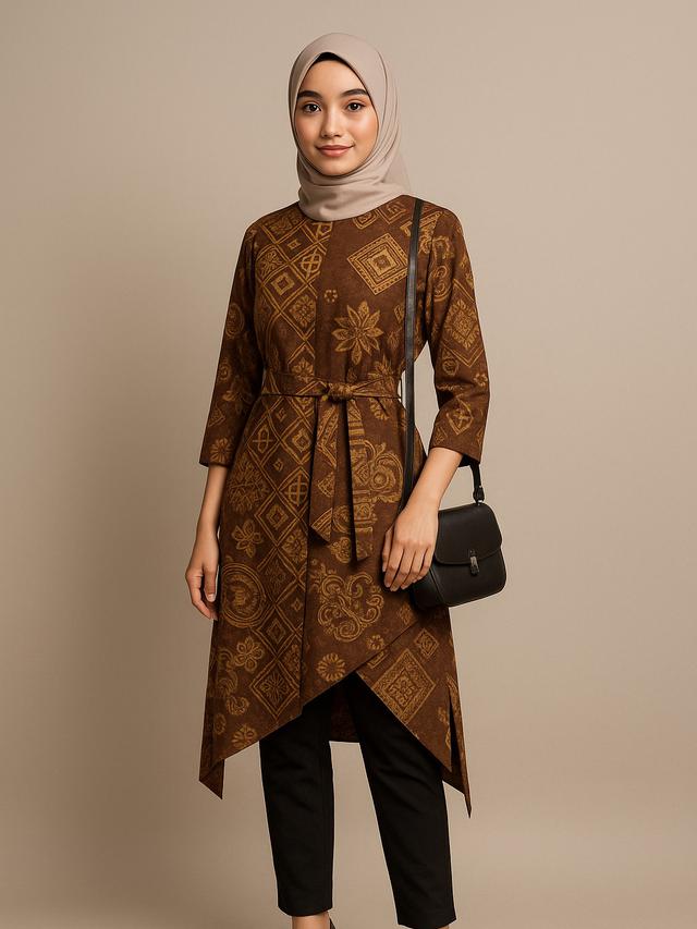 11 Model Tunik Batik Belah Samping Kanan Kiri Tren 2025, Siap Lengkapi ...