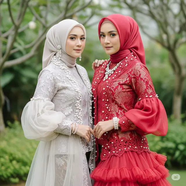 10 Rekomendasi Gamis Kombinasi Brokat Lengan Balon Terbaru 2025 ...